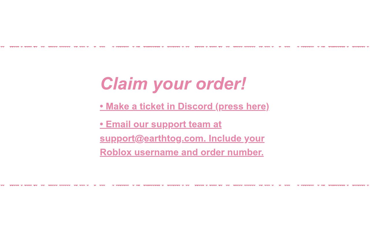 Earthtog Order Claim